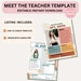Meet the Teacher Classroom Printable Template Teacher Introduction Boho ...