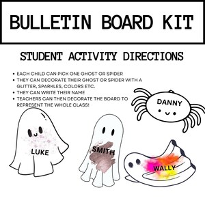 Halloween Bulletin Board Kit With Student Activity Modern Halloween ...