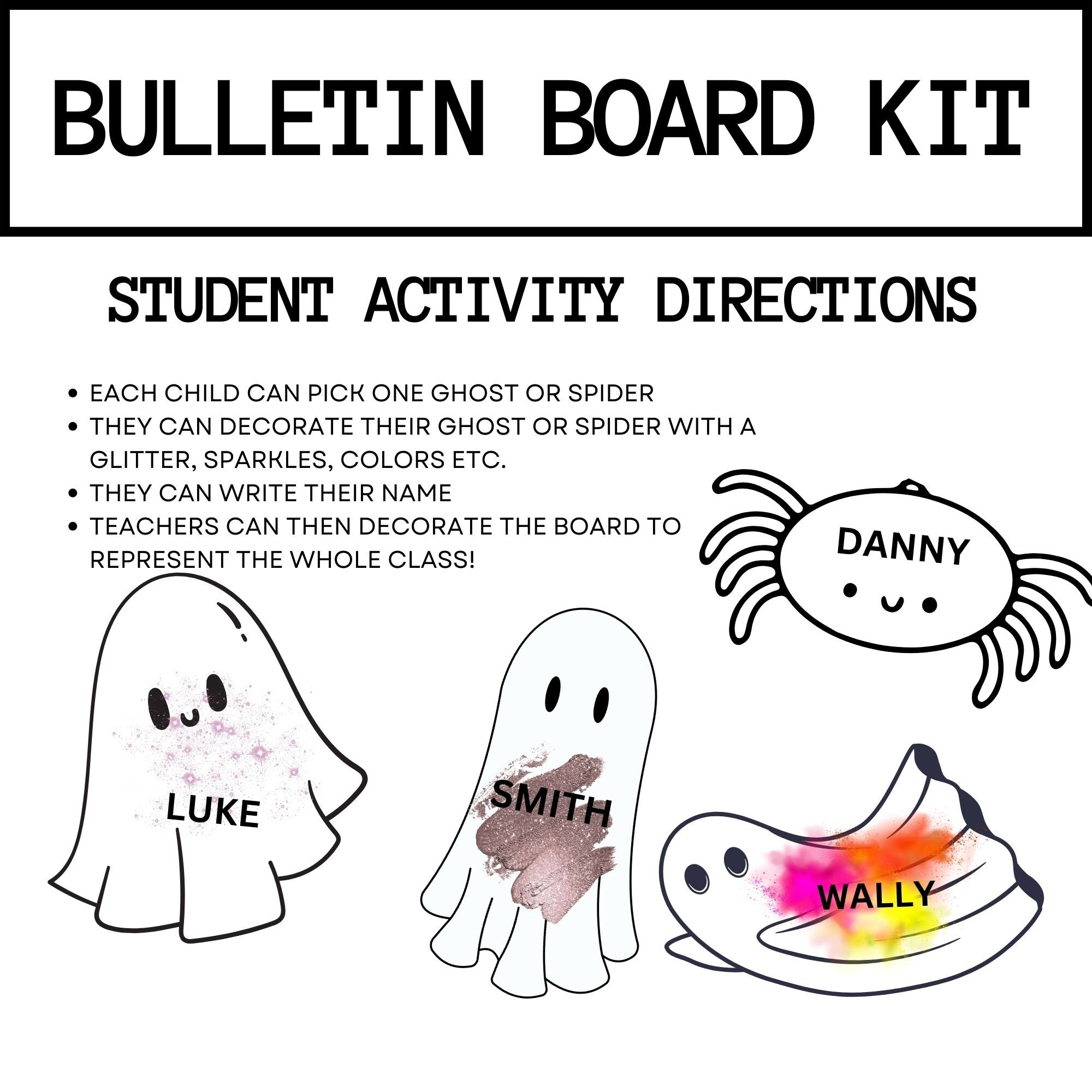 Halloween Bulletin Board Kit With Student Activity Modern Halloween ...