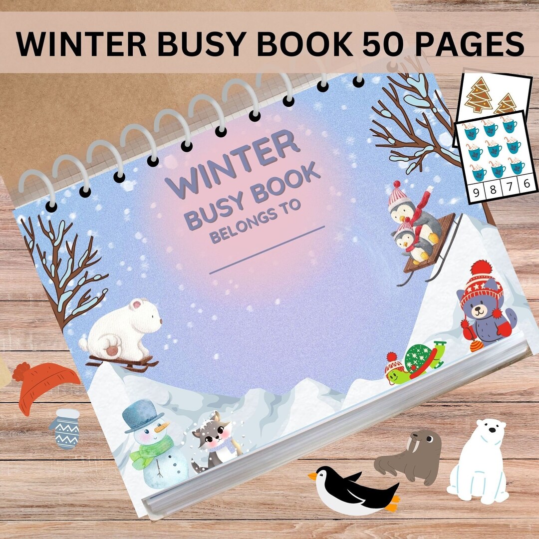 Winter Printable Busy Book Preschool Learning Binder Preschool ...