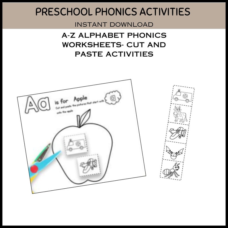26 Printable Beginning Sounds Worksheets Preschool-1st Grade Phonics ...