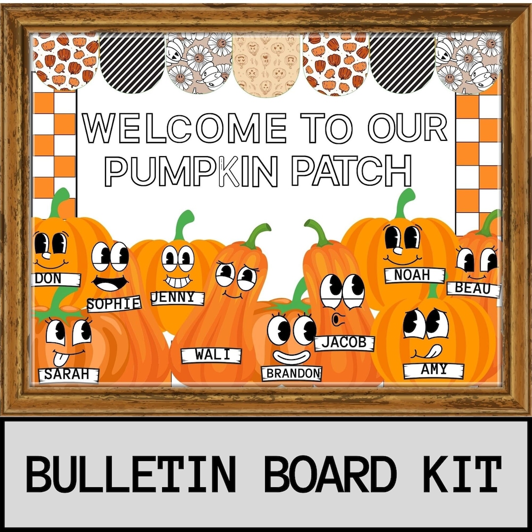 Pumpkin Patch Bulletin Board Kit and Pumpkin Student Activity Fall ...