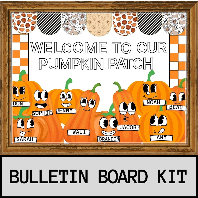 Pumpkin Patch Bulletin Board Kit and Pumpkin Student Activity - Etsy ...