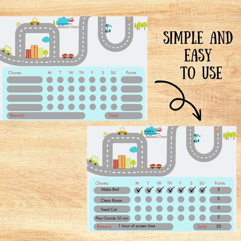 Editable Reward Chart for Multiple Kids Daily Checklist - Etsy