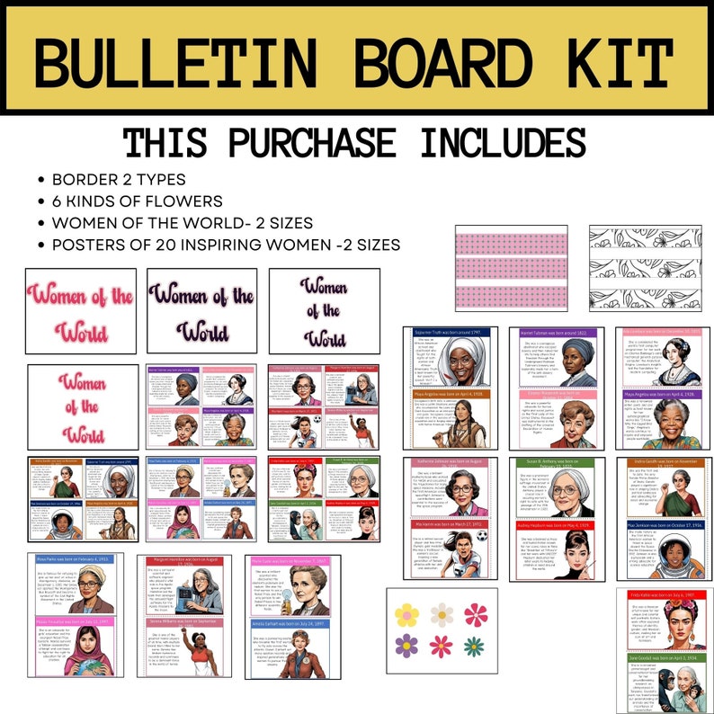 Women's History Month Posters Bulletin Board Set Classroom Bulletin ...