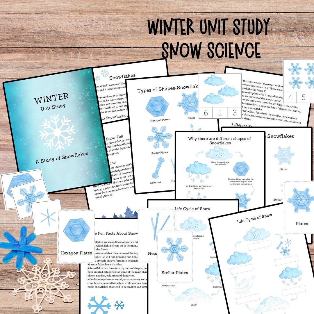 Snow Unit Study Snowflakes Printable Resources Homeschool Learning ...