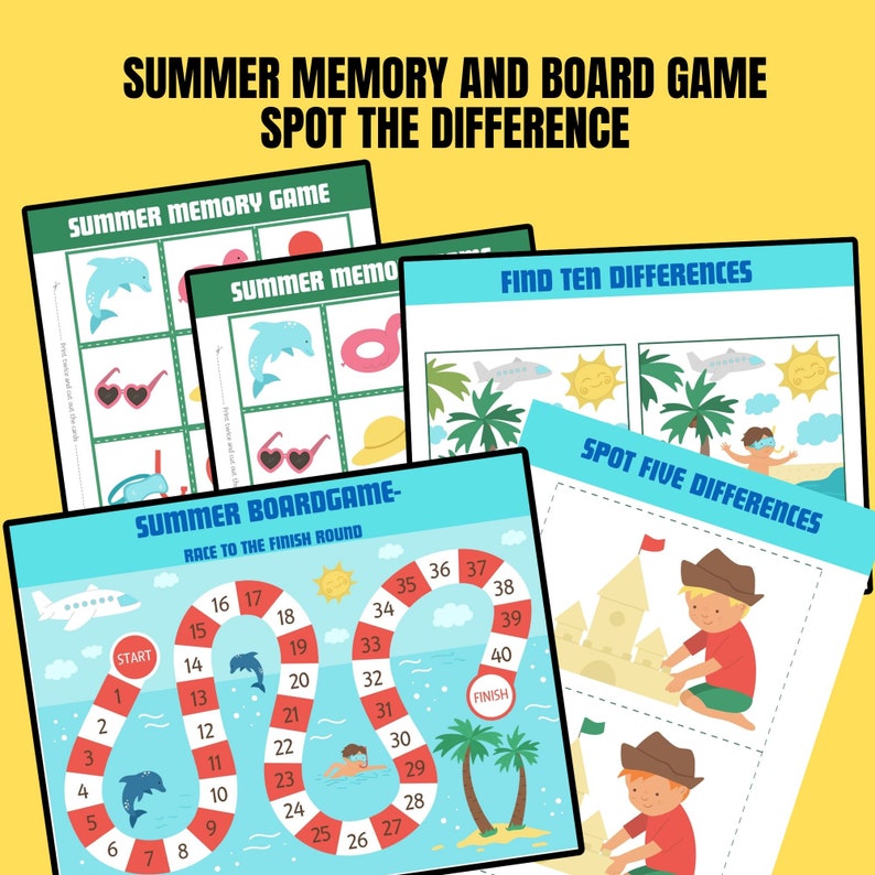 Summer Printable Games Bundle Activities for Kids Printable - Etsy