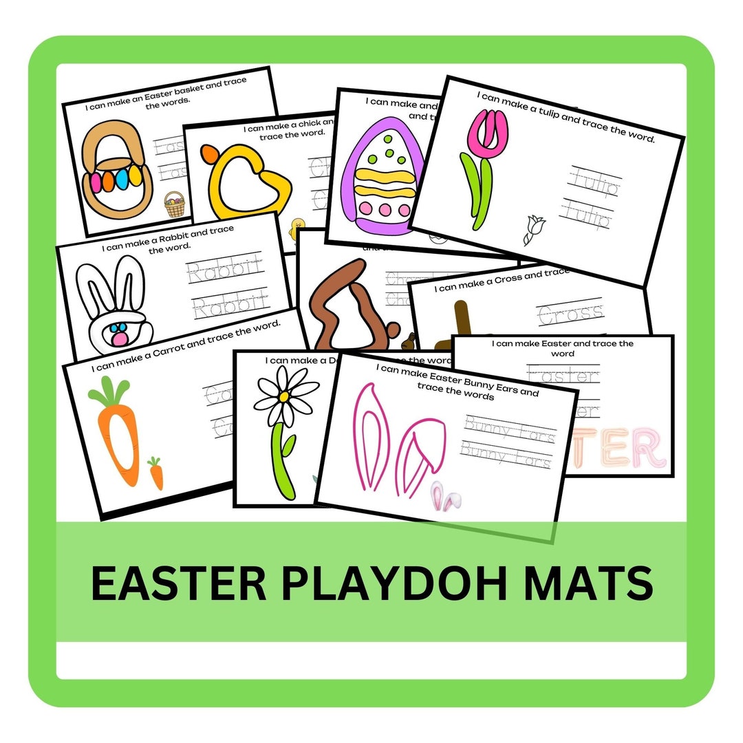 Easter Play Dough Mats Toddler Activities Visual Play Doh Cards ...