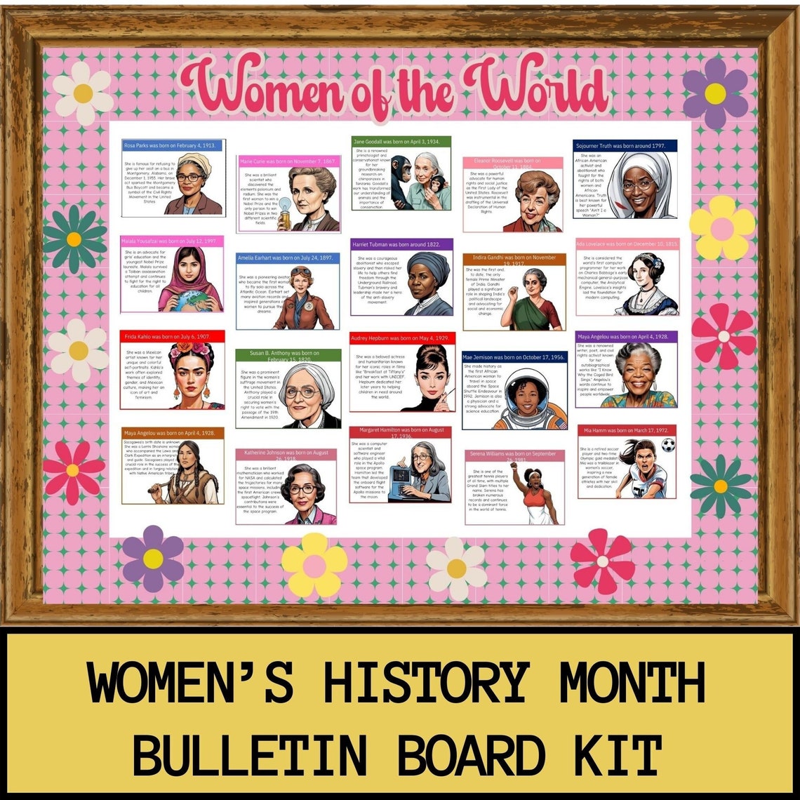 Women's History Month Posters Bulletin Board Set Classroom Bulletin ...