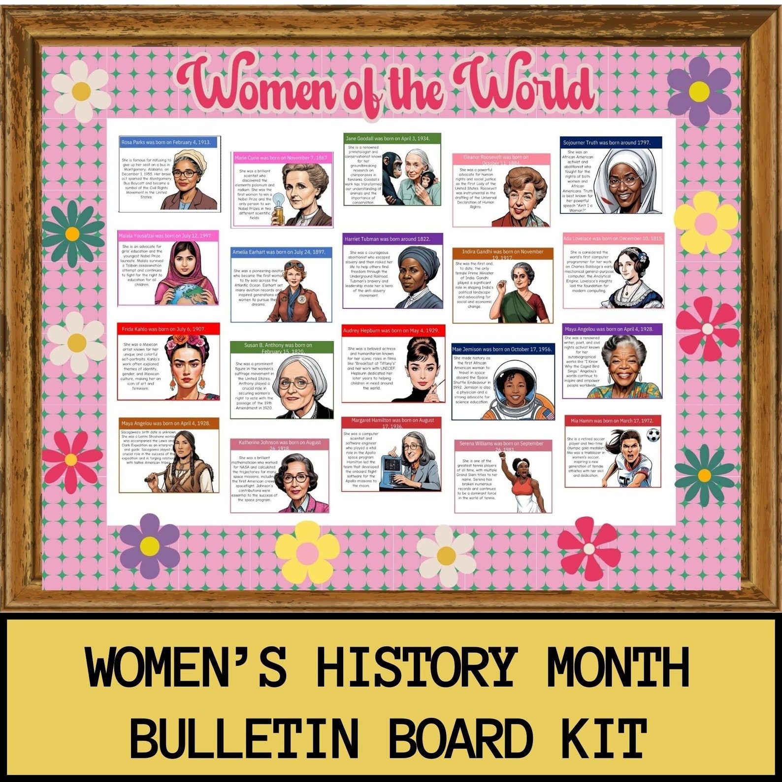 Women's History Month Posters Bulletin Board Set Classroom Bulletin ...