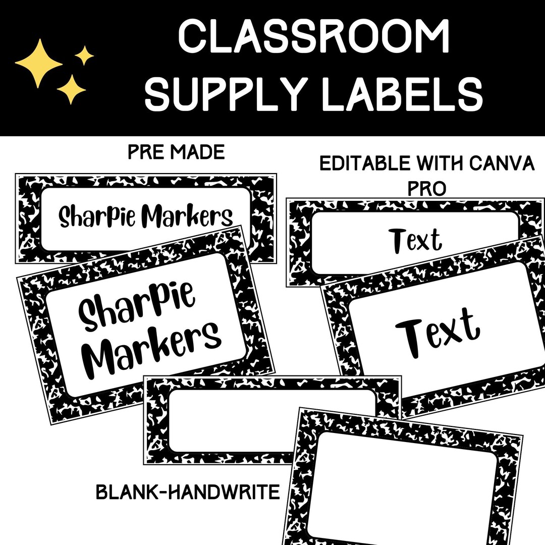 Editable Classroom Bin Labels Classroom Supplies School Management ...