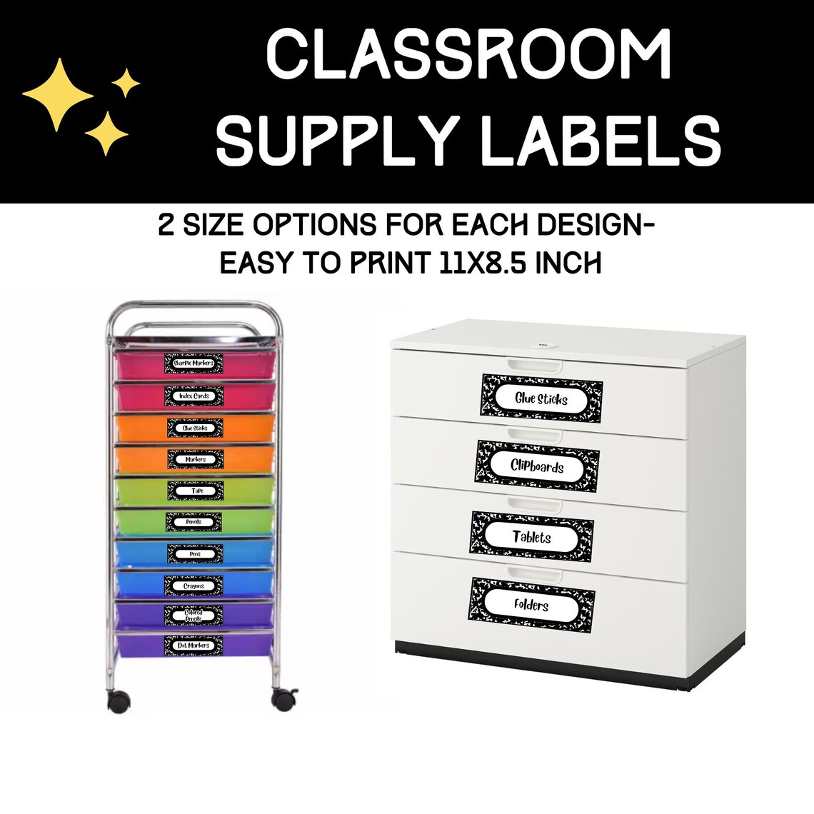 Editable Classroom Bin Labels Classroom Supplies School Management ...
