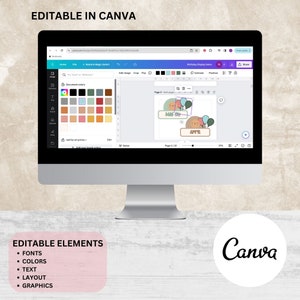 Classroom Birthday Printable Display Editable in Canva Boho Modern ...