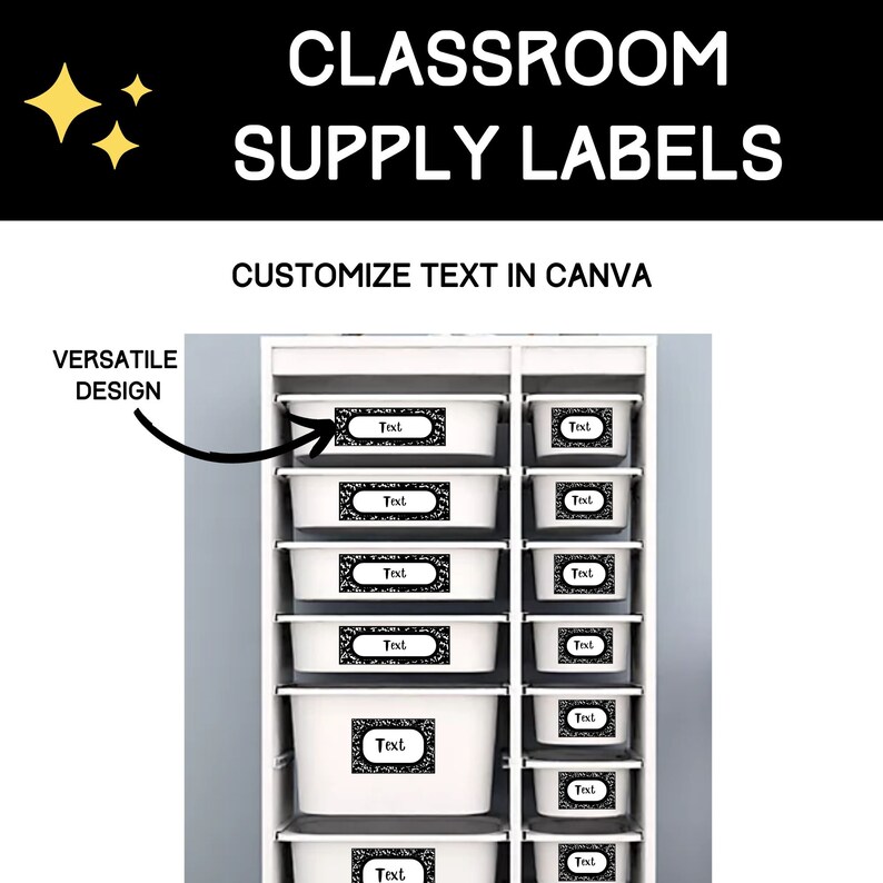 Editable Classroom Bin Labels Classroom Supplies School Management ...