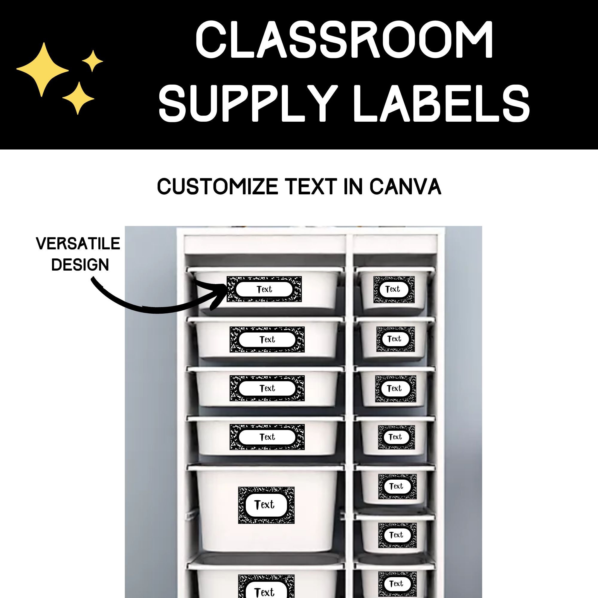 Editable Classroom Bin Labels Classroom Supplies School Management ...