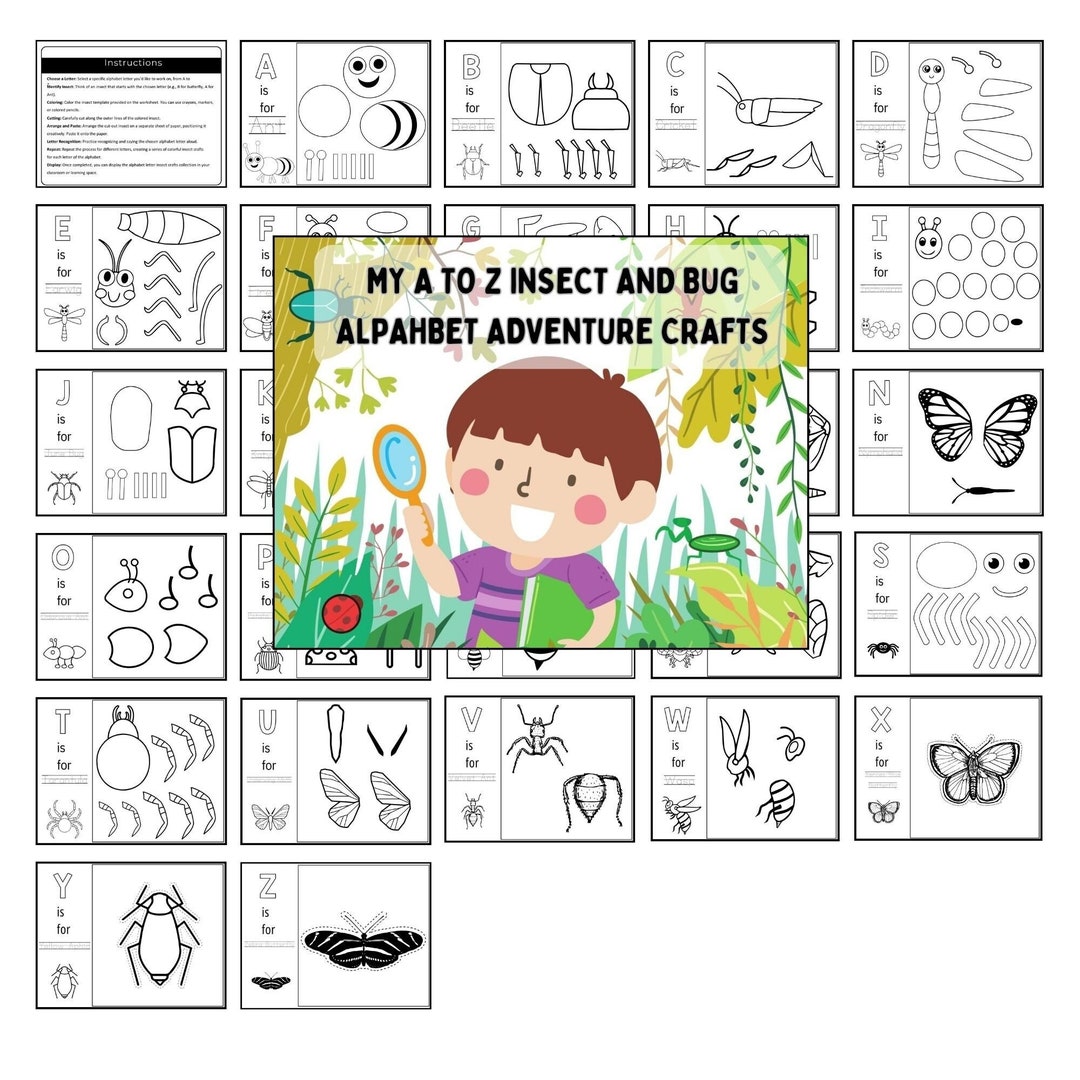 Insects Bugs Alphabet Crafts Montessori Toddler Printable Preschool ...