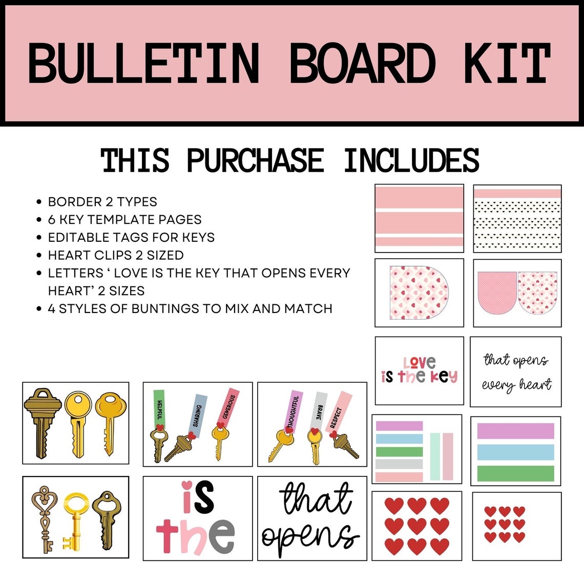 Valentines Bulletin Board Pastel Bulletin Board Editable Affirmation ...