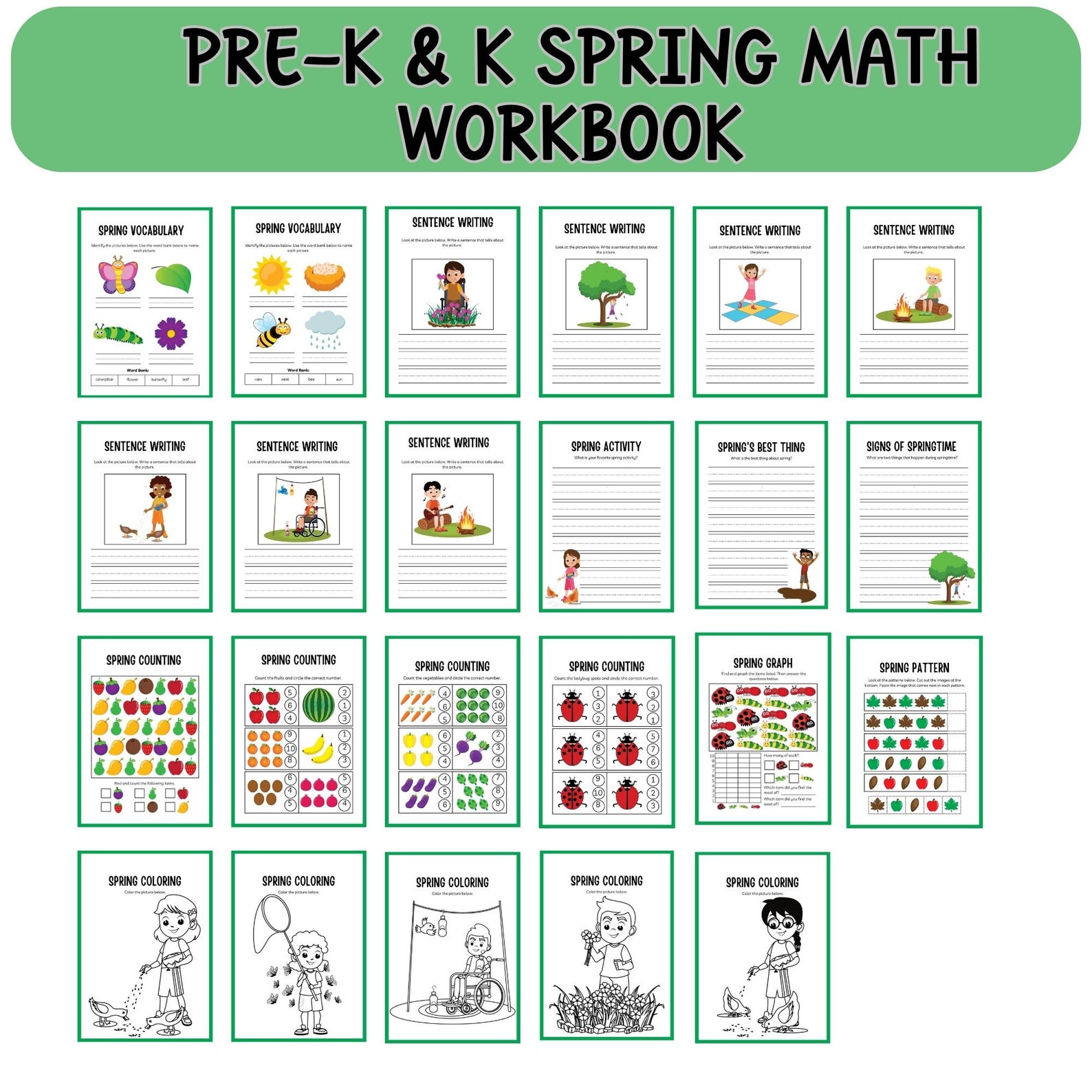Printable Spring Learning Pack Spring Preschool Pack Learning ...