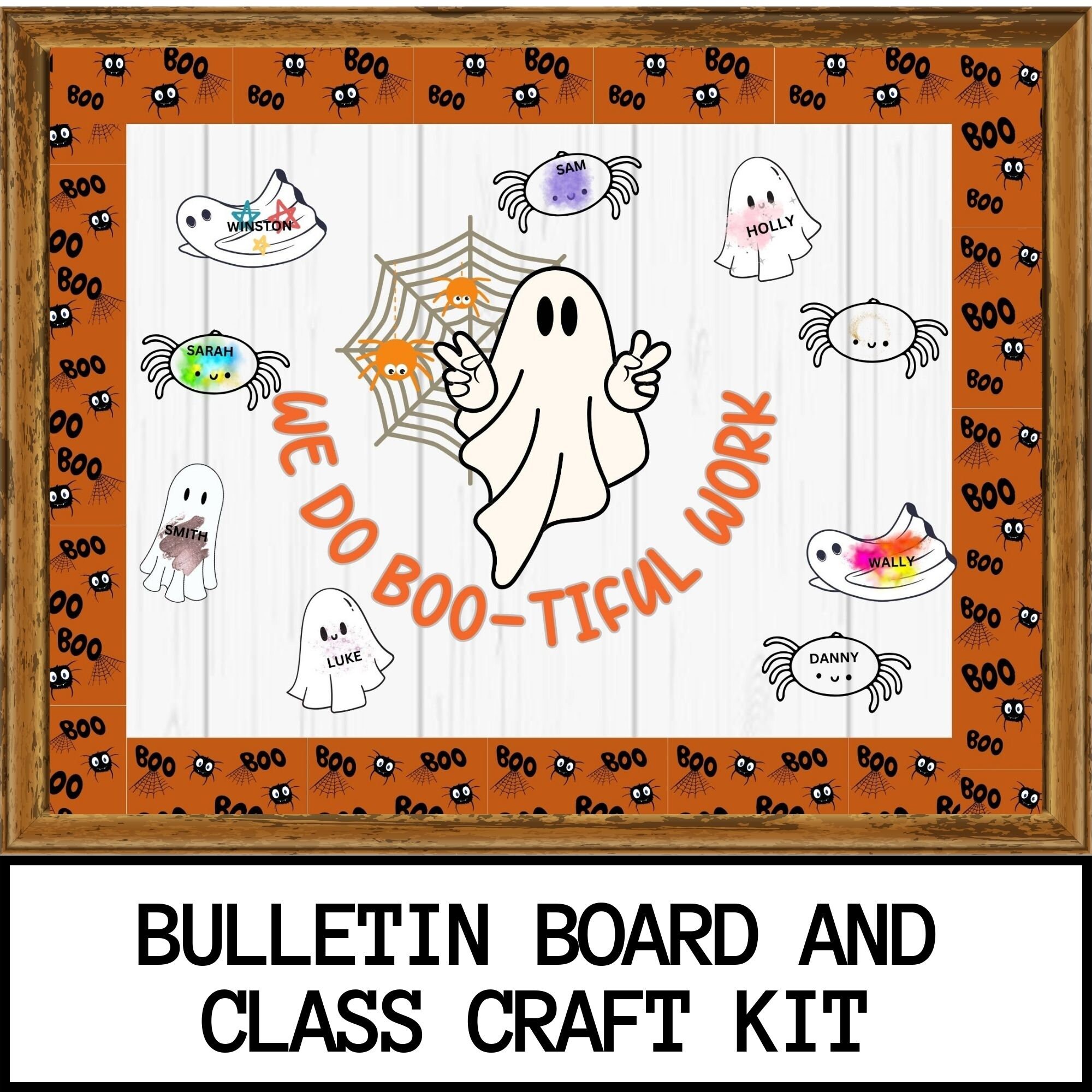 Halloween Bulletin Board Kit With Student Activity Modern Halloween ...