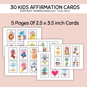 Positive Affirmation Cards for Kids 30 Printable Affirmation Cards ...