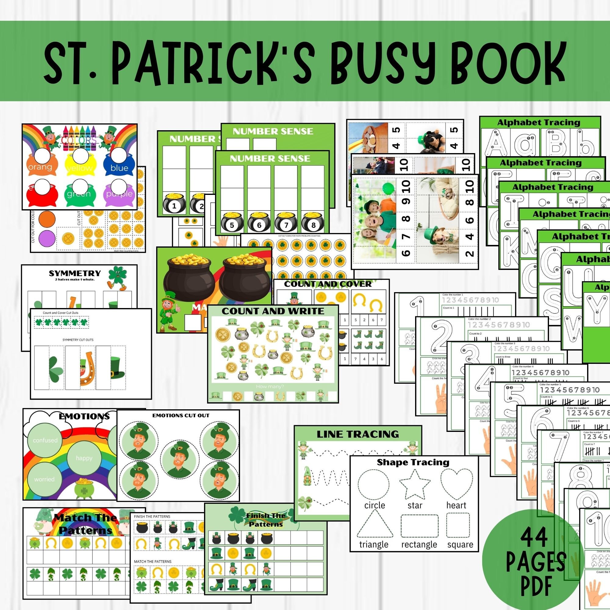St Patricks Day Busy Book Printable Toddler Learning Binder - Etsy
