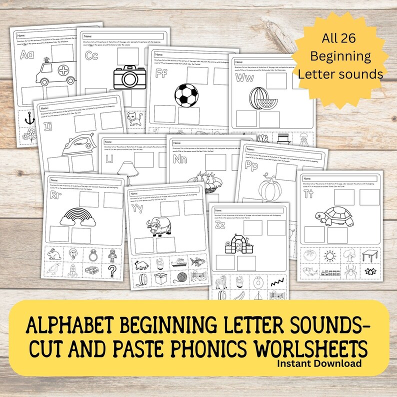 Beginning Sounds Printable Phonics Worksheets Preschool Curriculum ...