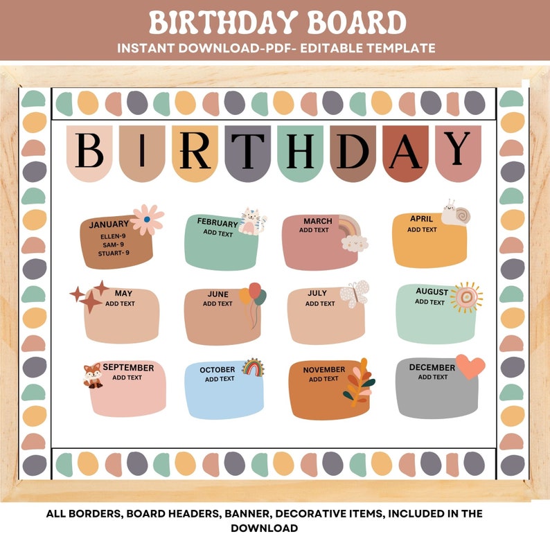 Boho Birthday Classroom Boho Birthday Bulletin Board Classroom Decor ...