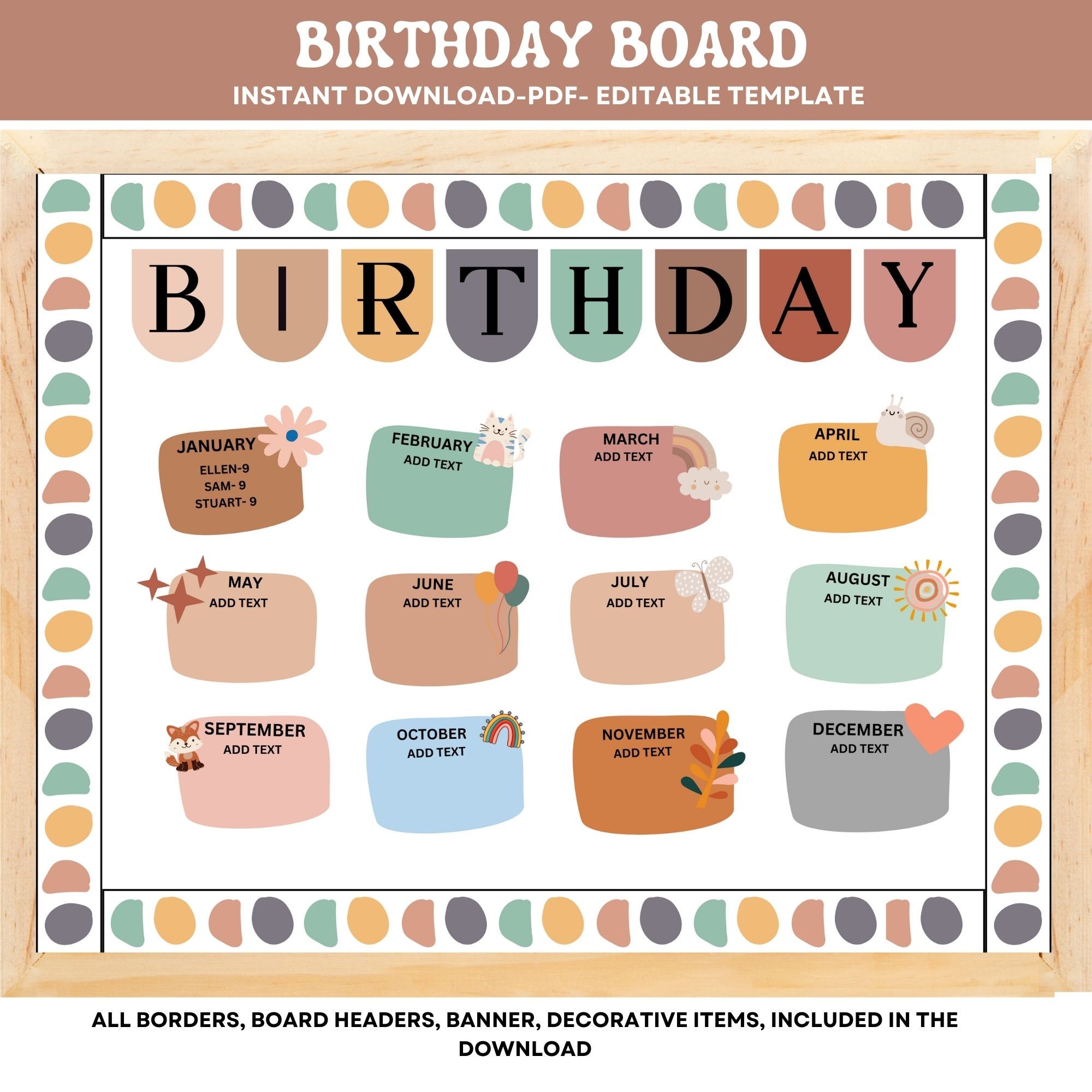 Boho Birthday Classroom Boho Birthday Bulletin Board Classroom Decor ...