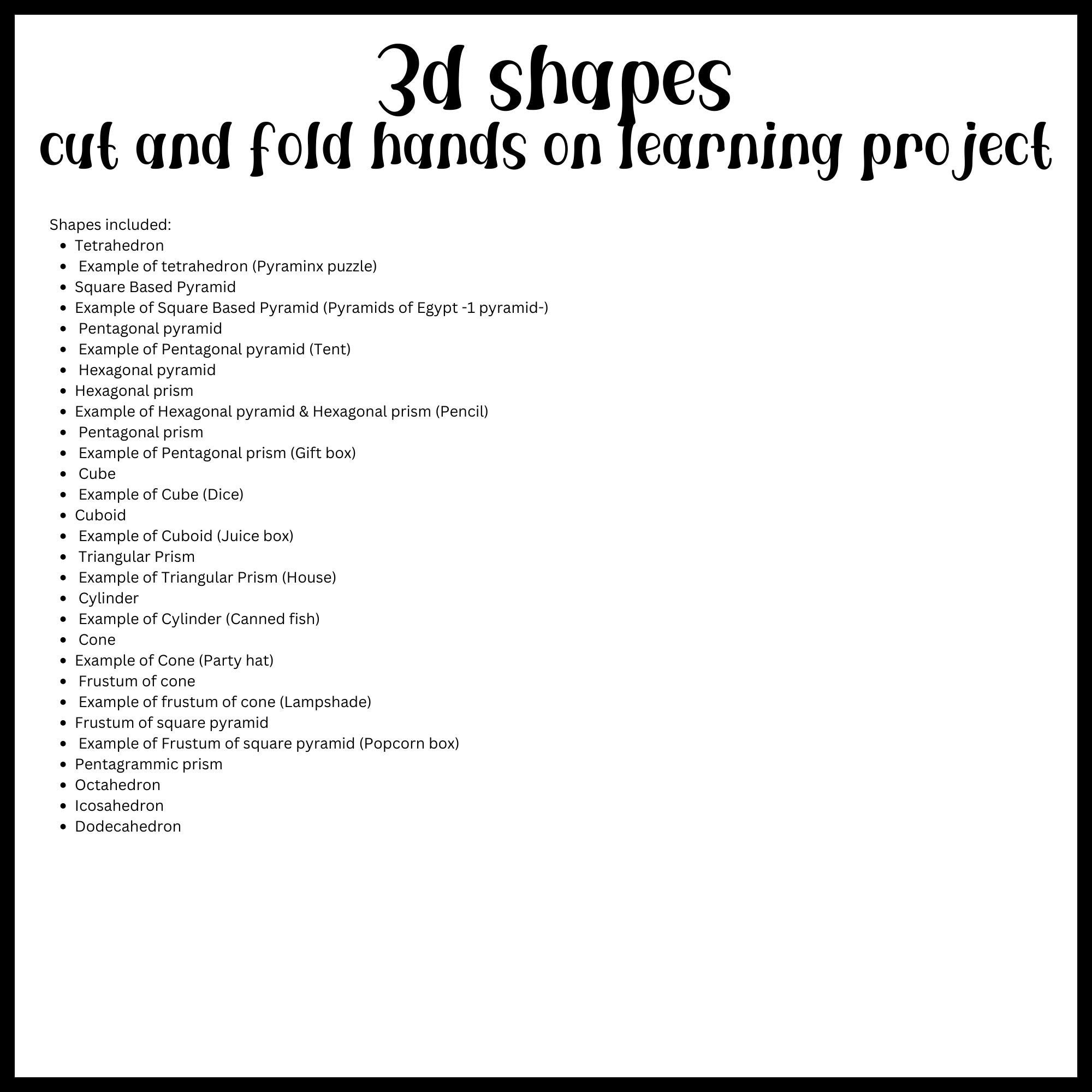 Cutout 3D Shape Craft Activity Worksheets Build 3D Shapes Math 3d ...