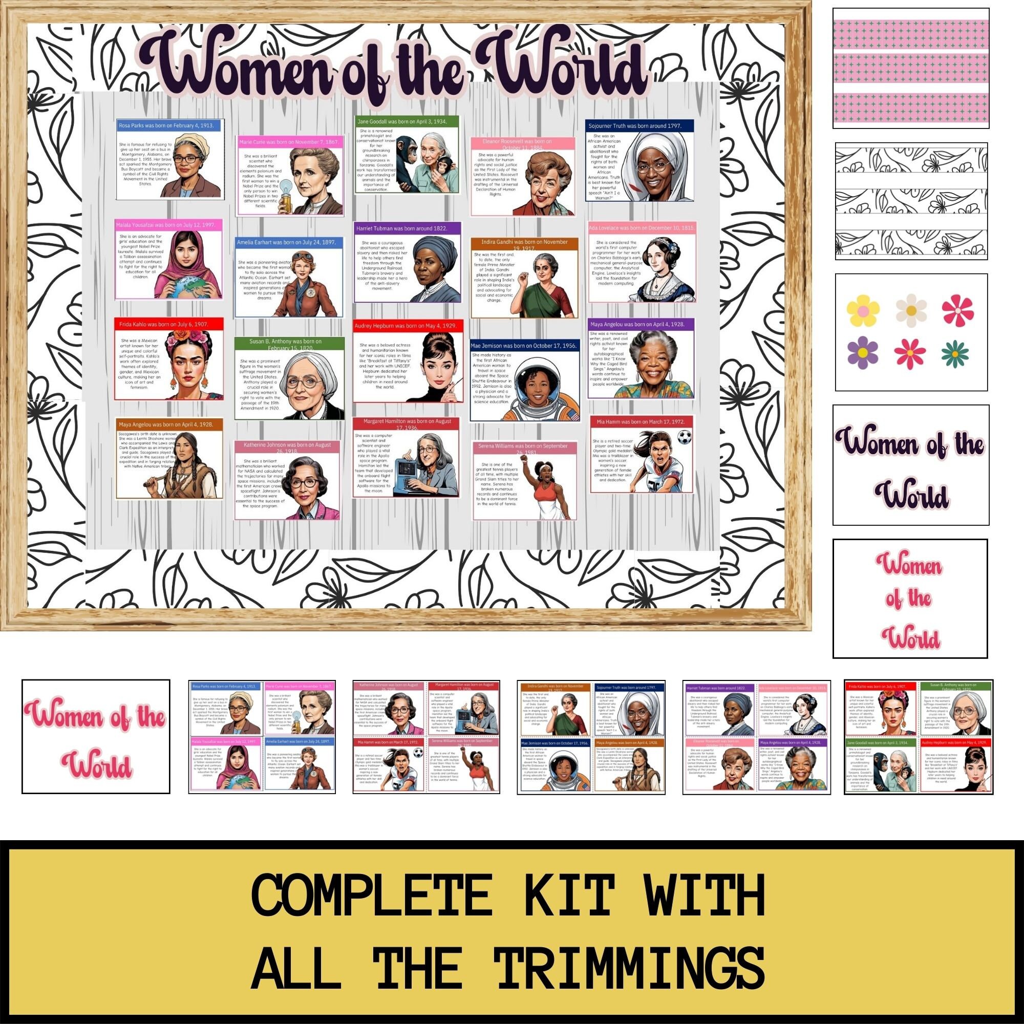Women's History Month Posters Bulletin Board Set Classroom Bulletin ...