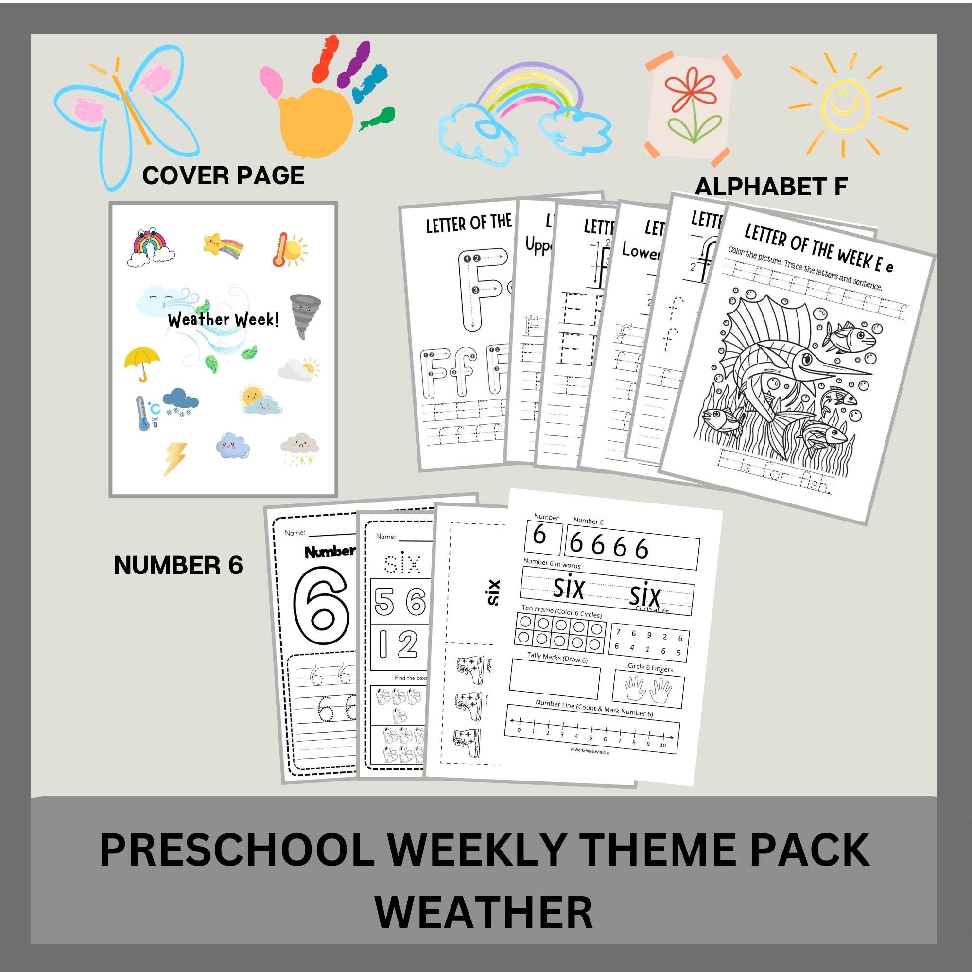 Weather Theme Weekly Preschool Curriculum Worksheets Homeschool ...