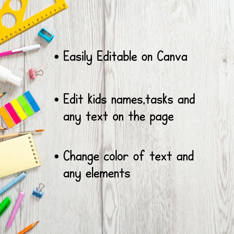 Editable Chore Chart for Multiple Kids Daily Checklist Template for ...