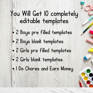 Editable Kids Routine Planner Bundle Printable, How to Earn Money Chore ...