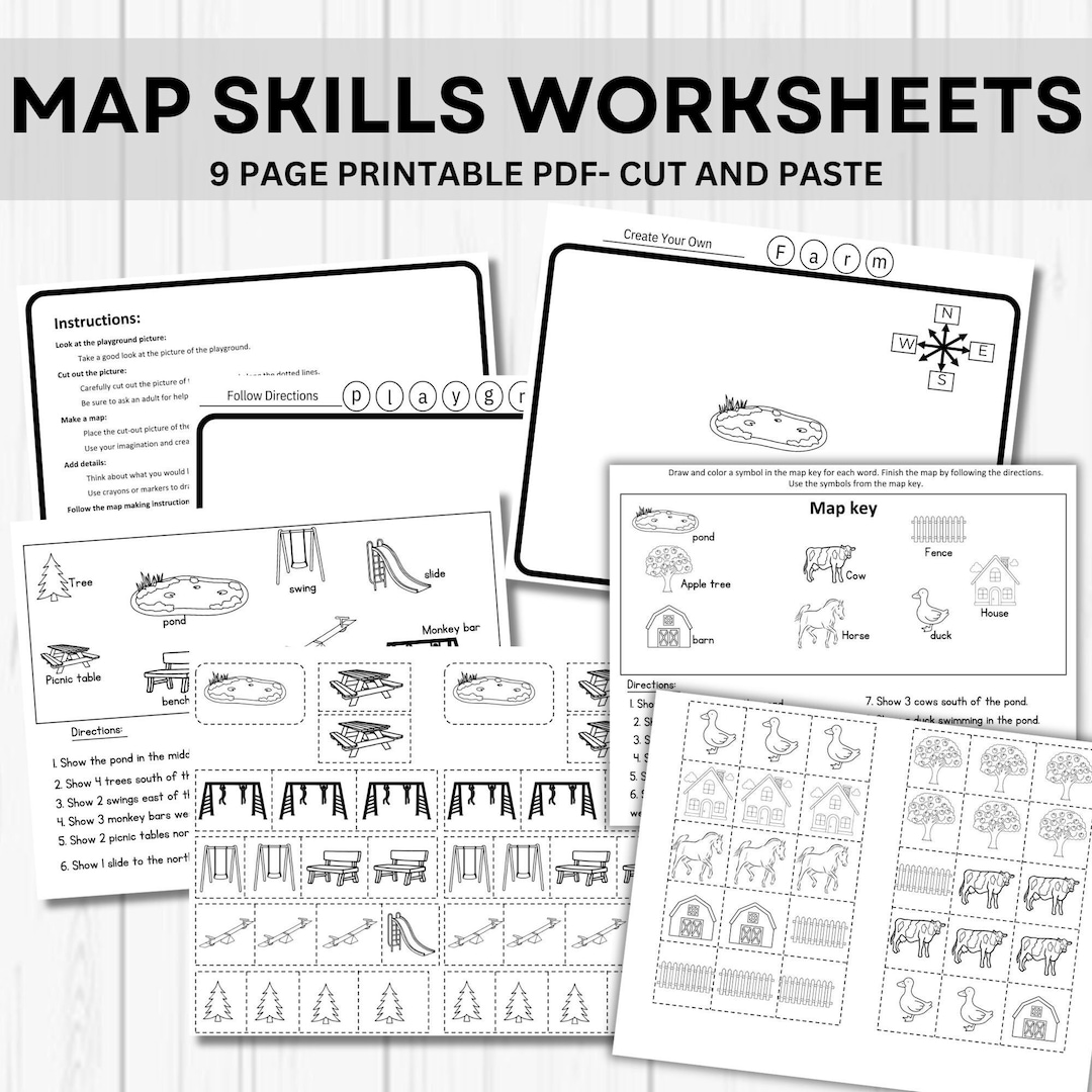 Kids Map Skills Worksheets Homeschool Map Geography Worksheet ...