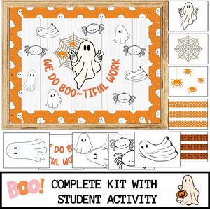 Halloween Bulletin Board Kit With Student Activity Modern Halloween ...
