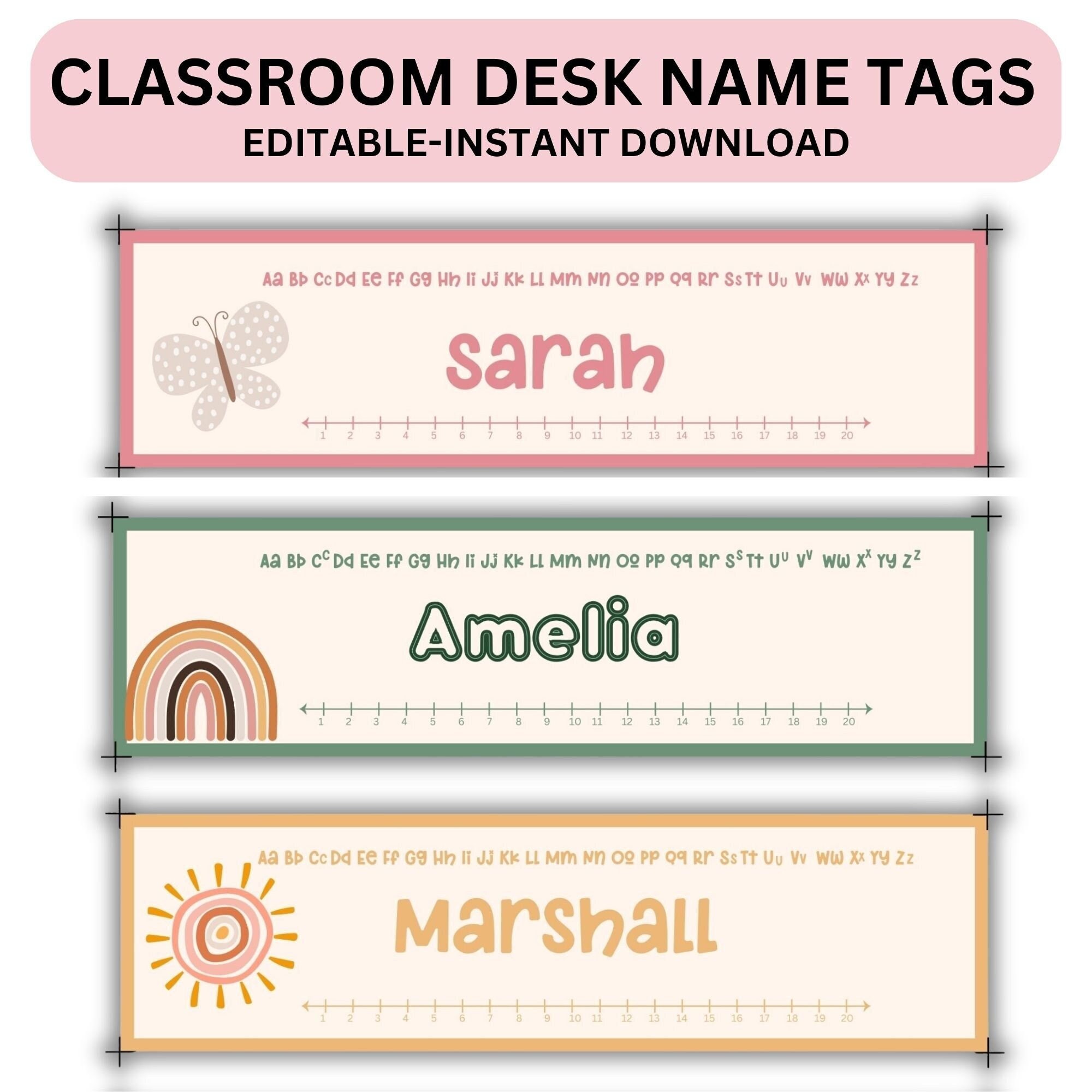 Student Desk Name Labels Editable Classroom Printables Student Name ...