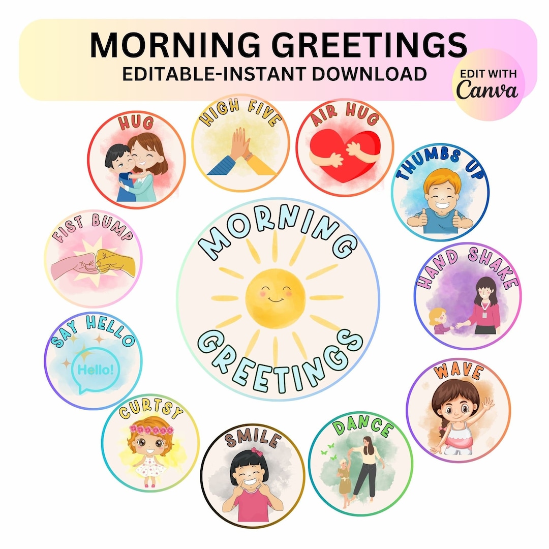 Classroom Morning Greeting Display Pack Morning Greeting for Students ...