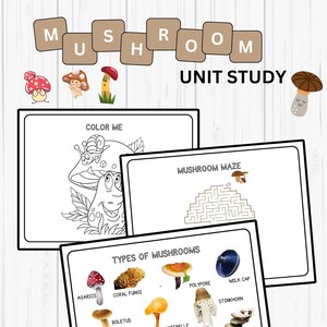 Mushroom Unit Study Life Cycle Anatomy Nature Study Coloring Maze Types ...