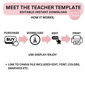 Meet the Teacher Classroom Printable Template Teacher Introduction Boho ...
