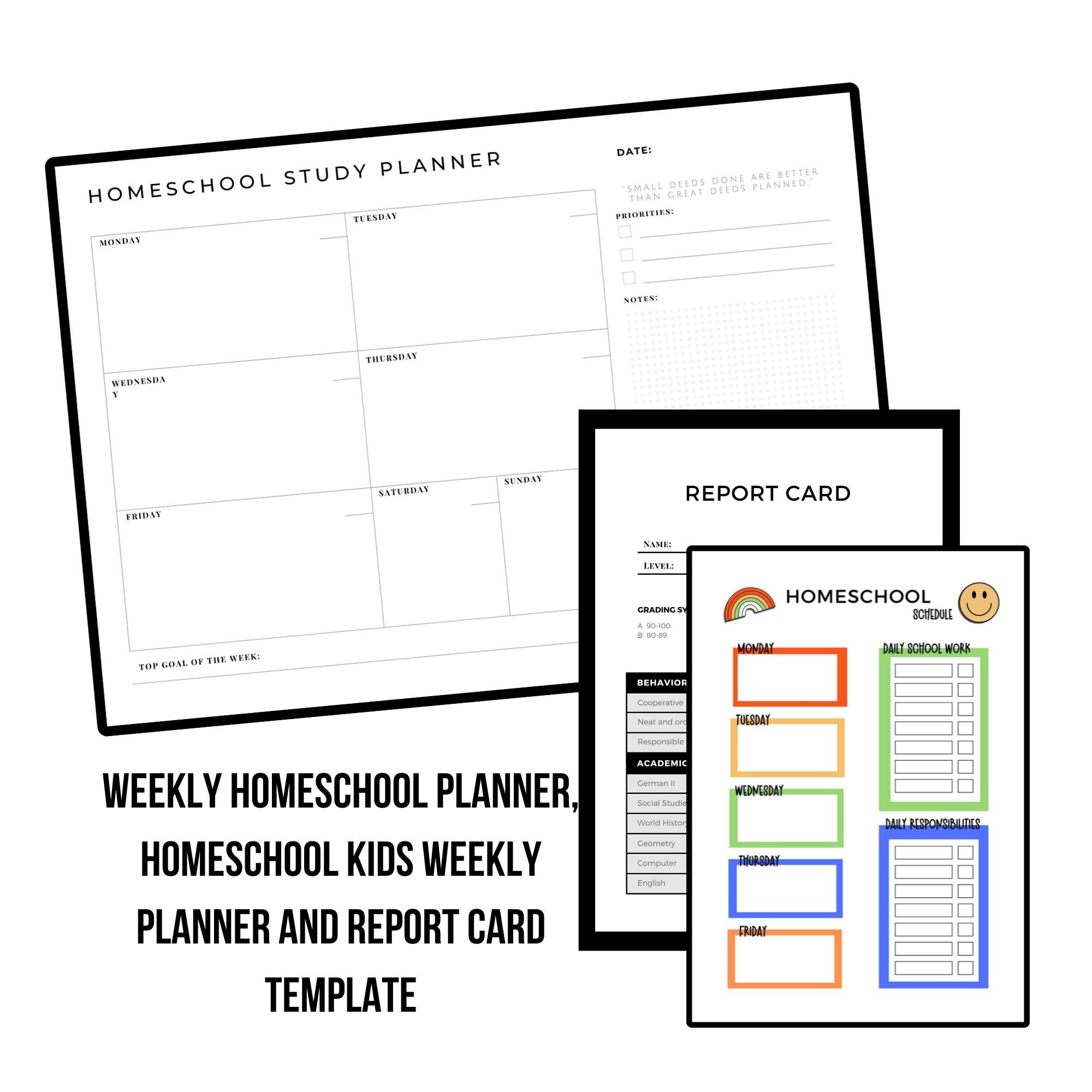 Homeschool Planner BUNDLE Printable Homeschool Planner Pages Lesson ...