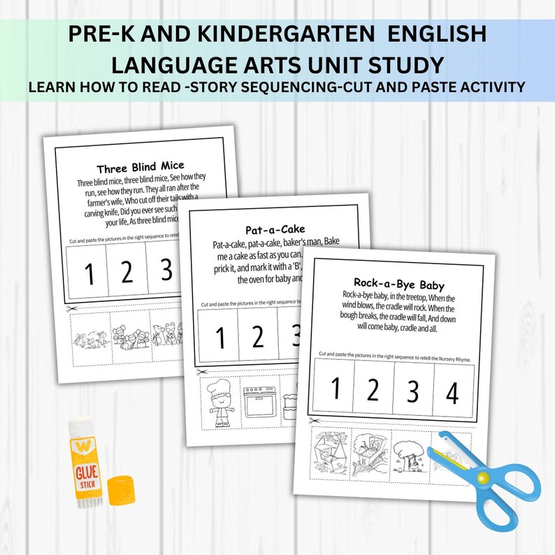 Preschool Reading and Sequencing Unit Study Homeschool Kindergarten ...