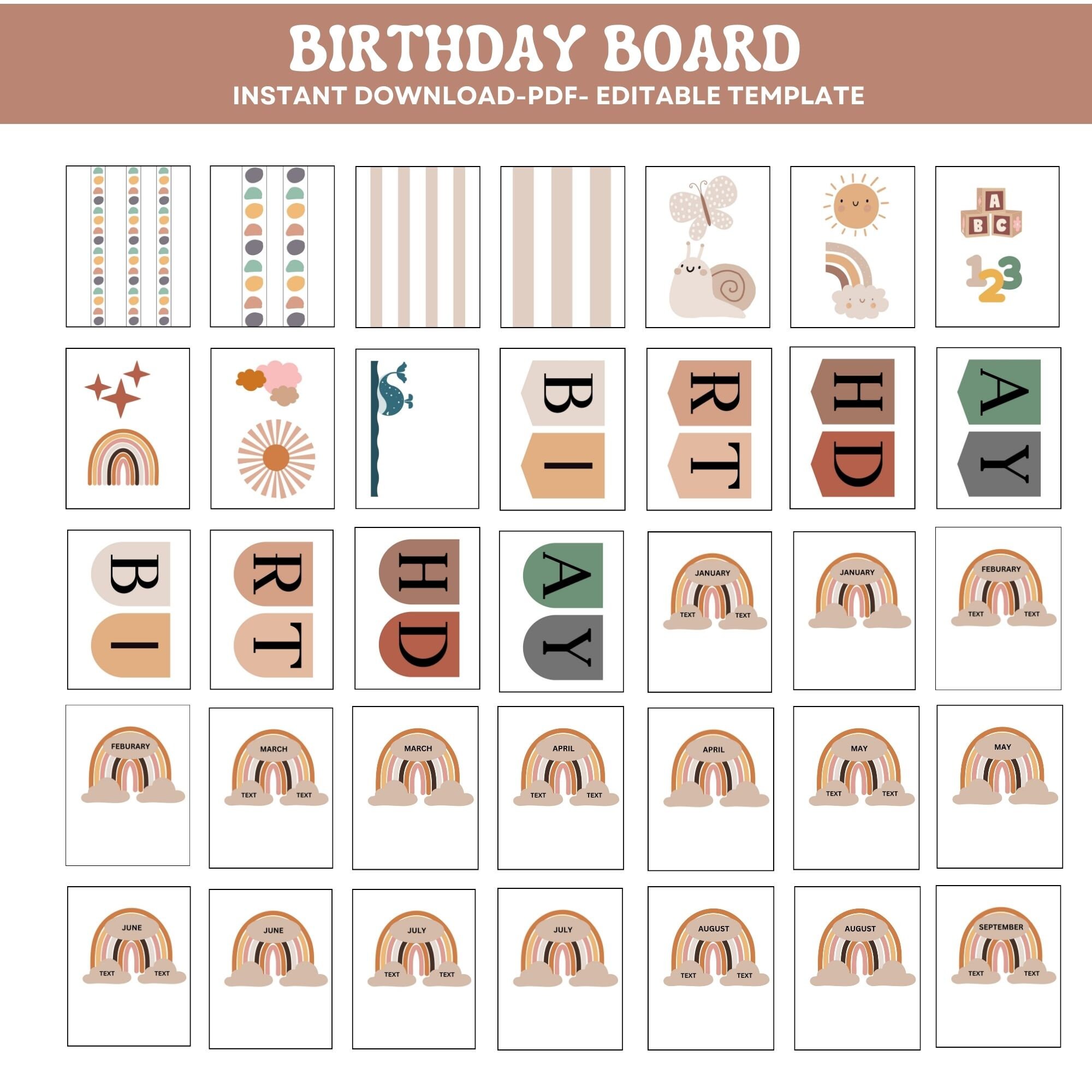 Boho Birthday Classroom Boho Birthday Bulletin Board Classroom - Etsy