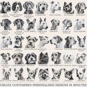 Complete DOG Breeds Bundle SVG, PNG Instant Downloads, Dog Sketch Drawing, Dog Faces, Dog Prints ...