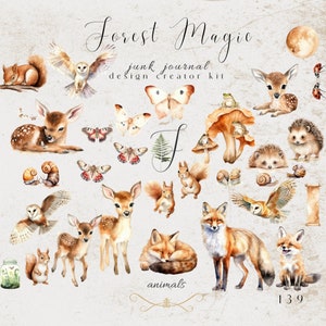 Forest Magic Junk Journal Clipart, Artful DIY Junk Journal Kit ...
