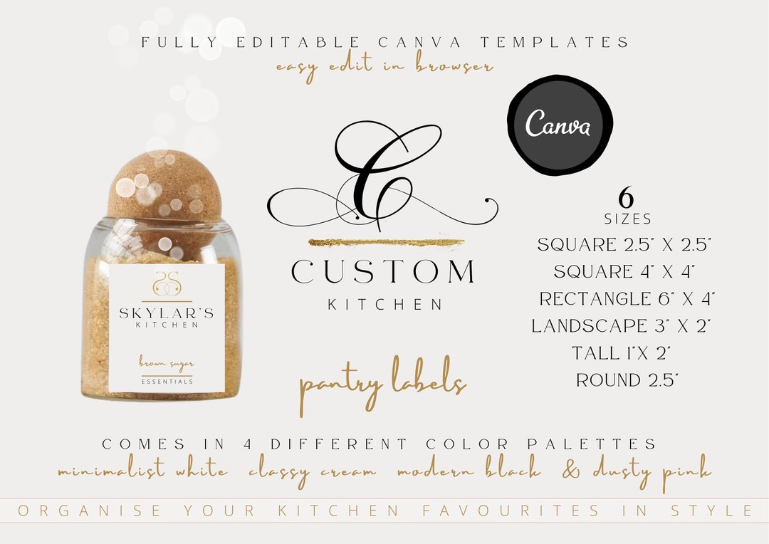 Customizable Kitchen Pantry Labels, Done-for-you Label, Personalised ...
