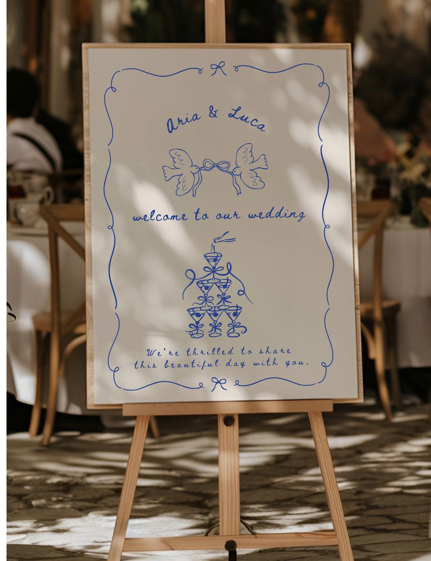 Whimsical Wedding Welcome Sign Template: Hand-drawn Canva Design ...