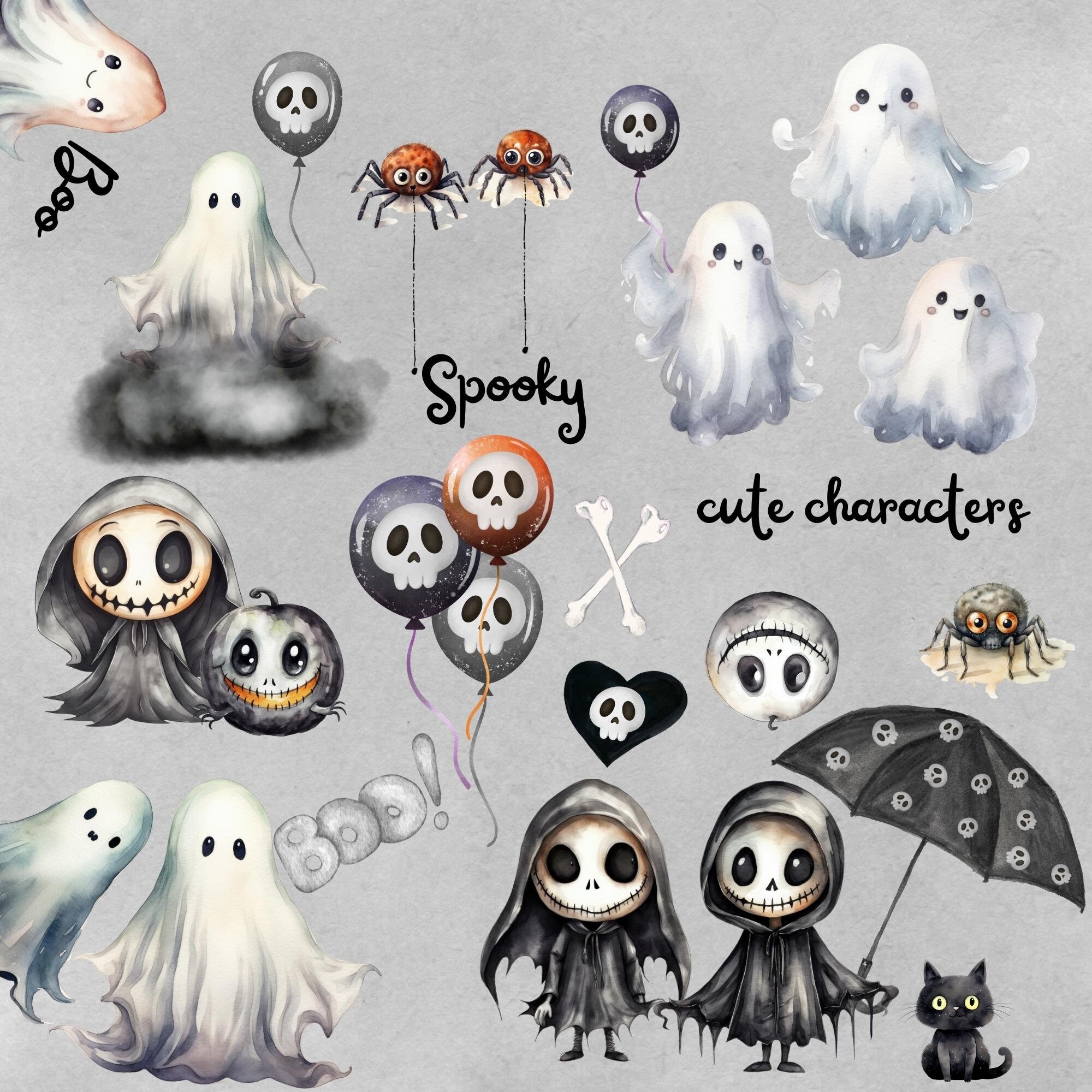 Cute Halloween Clip Art Pack Halloween Cuteness Halloween - Etsy