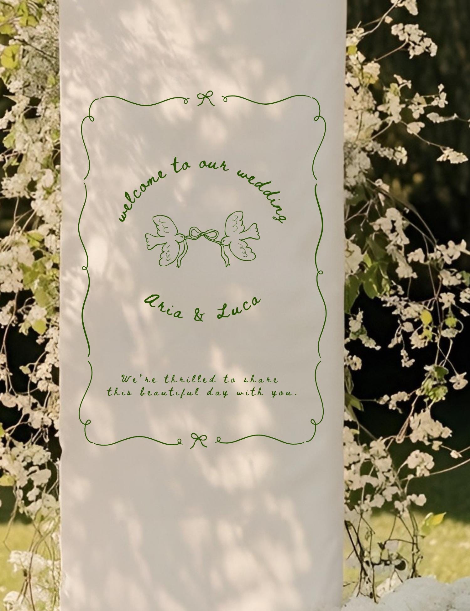 Whimsical Wedding Welcome Sign Template: Hand-drawn Canva Design ...