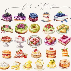 Watercolor Bakery Clipart, Baking Clipart, Baking Supplies, Kitchen ...