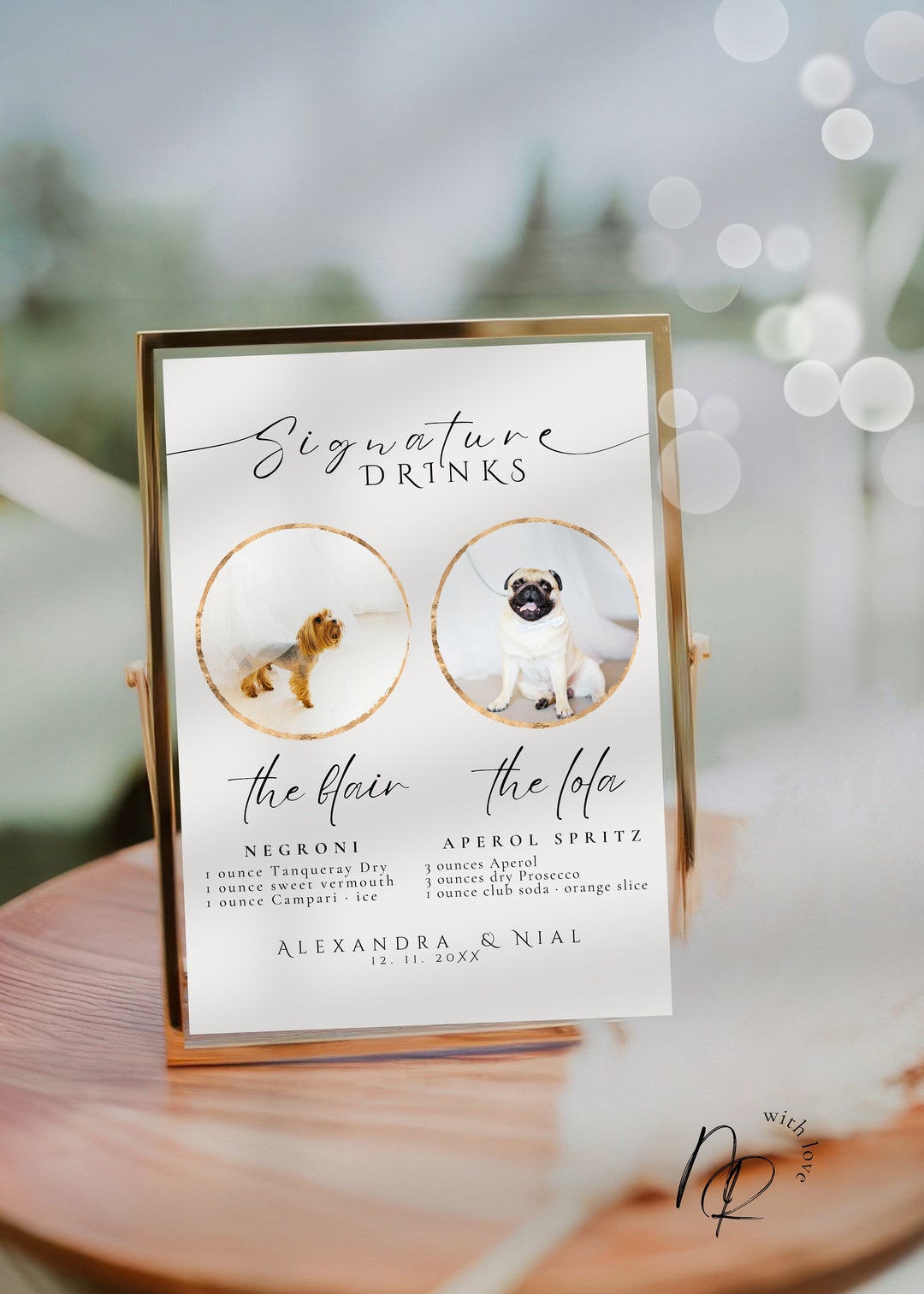 Pet Signature Drink Sign, Dog Signature Drink Sign, Photo Signature ...